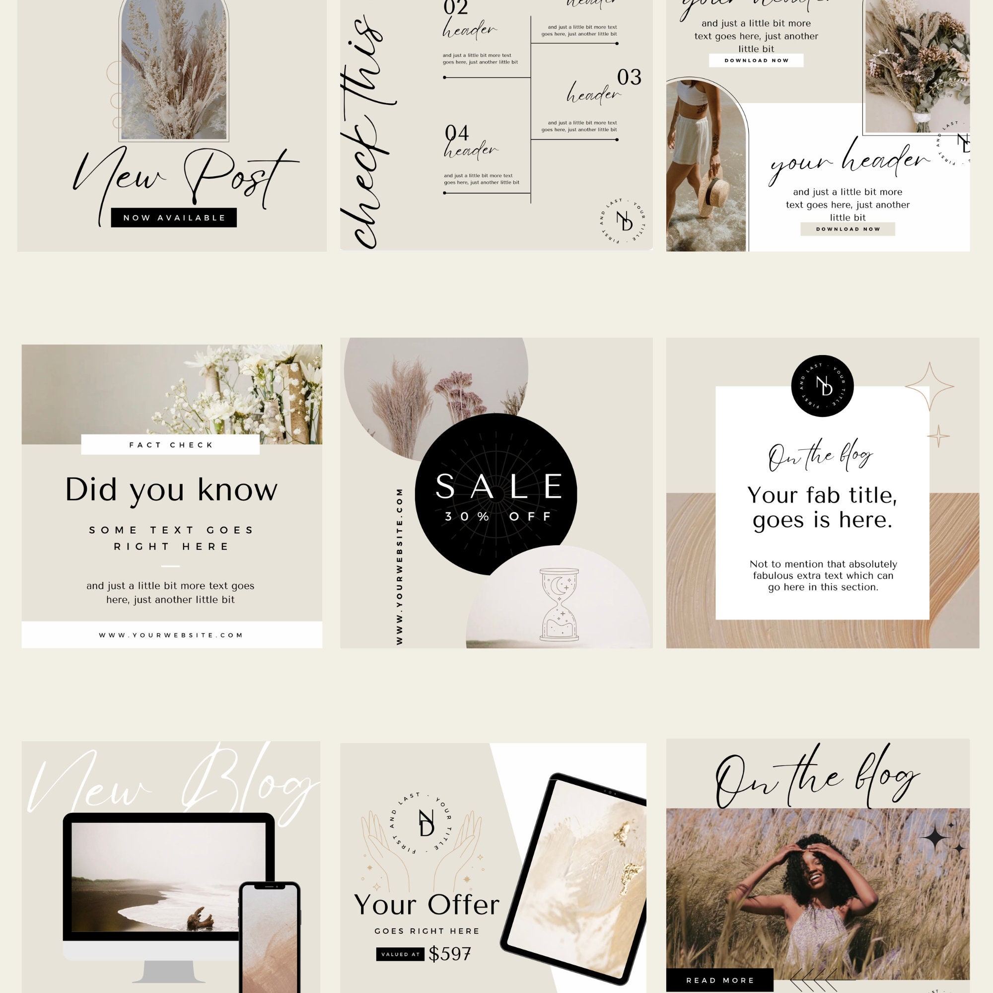 30 Canva Social Media Posts for Business Owners, Entrepreneurs ...