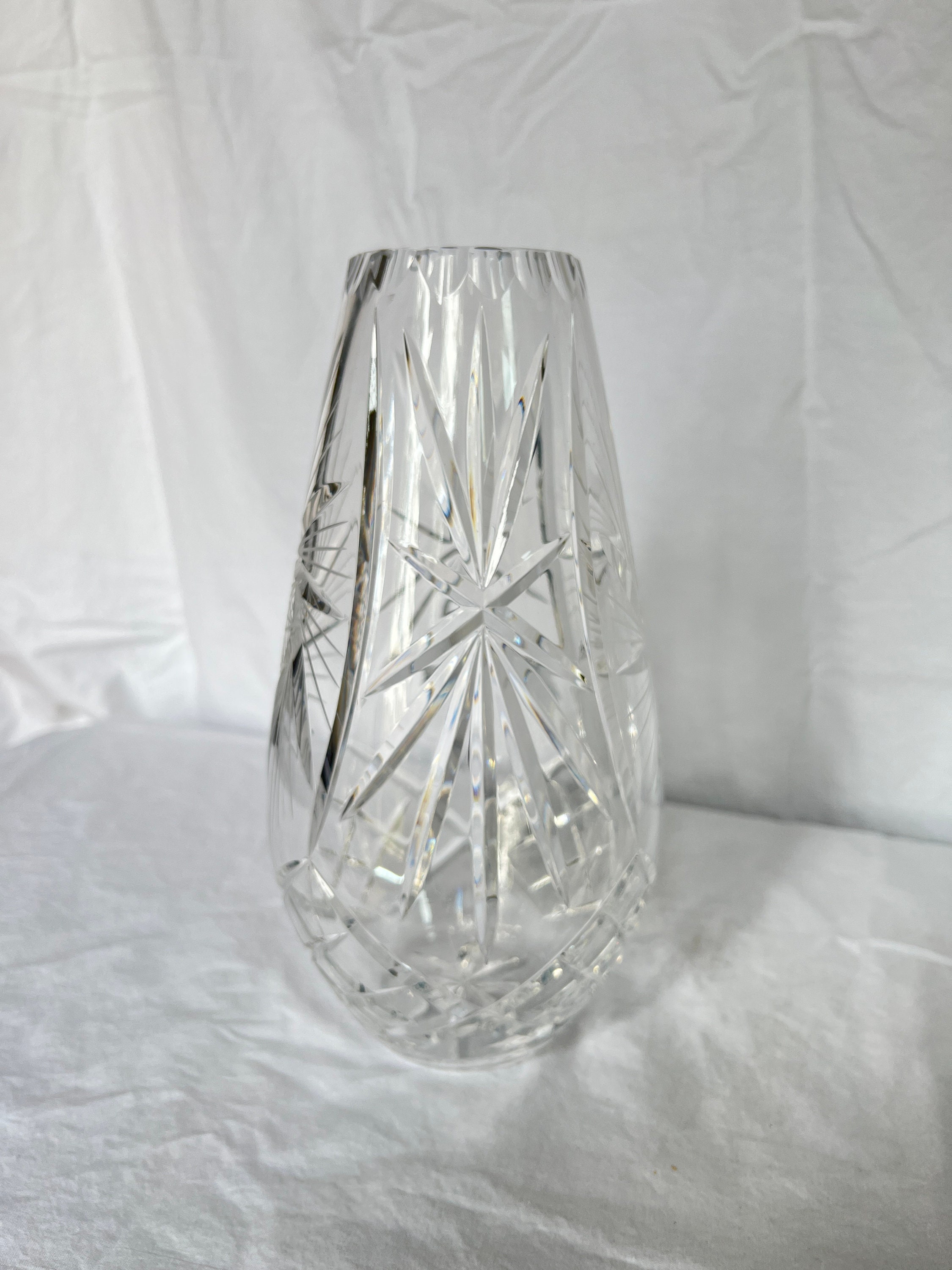 Vintage Hand Cut Crystal Vase, Bavarian German Lead Crystal Vase, Hand ...