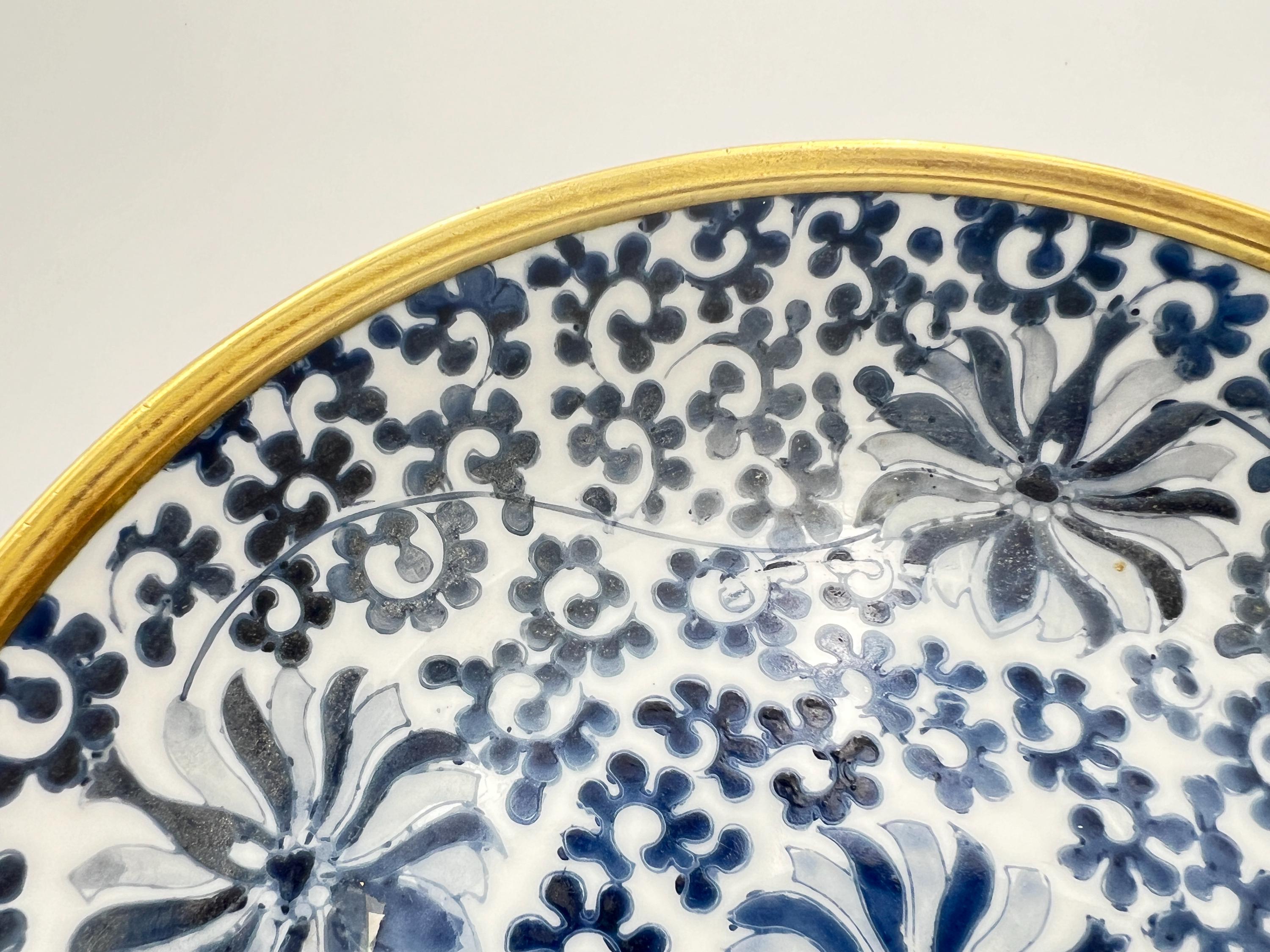 Vintage Japanese Porcelain Ware Chinoiserie Plate With Brass Trim ...