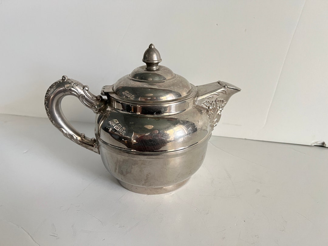 Antique Rochester Co Nickel Plated Tea Pot Vintage Silver Tea - Etsy