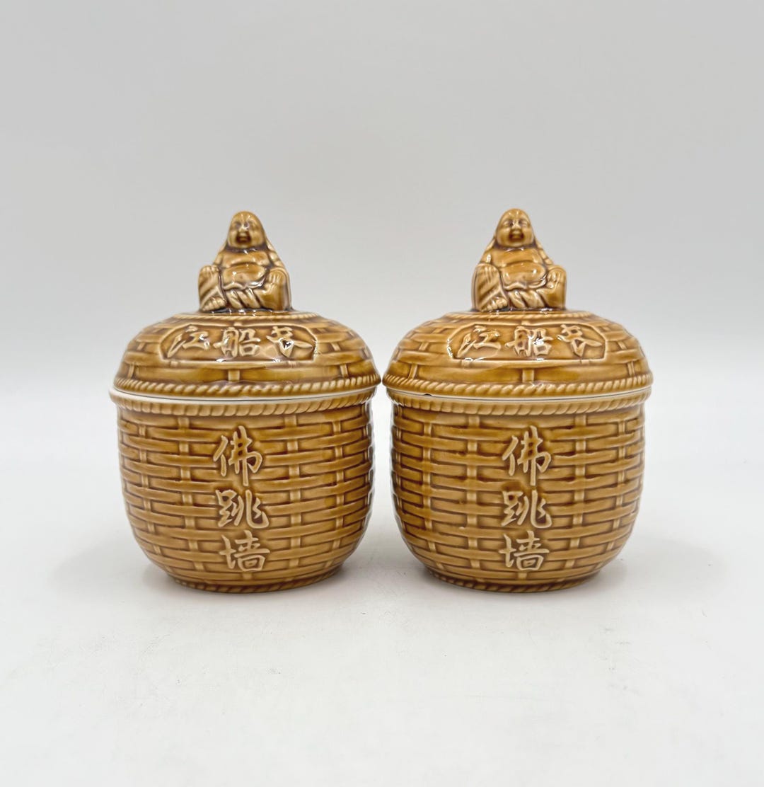 Vintage Chinese Ceramic Buddha Soup Bowls, Fujian "buddha Jumps Over ...