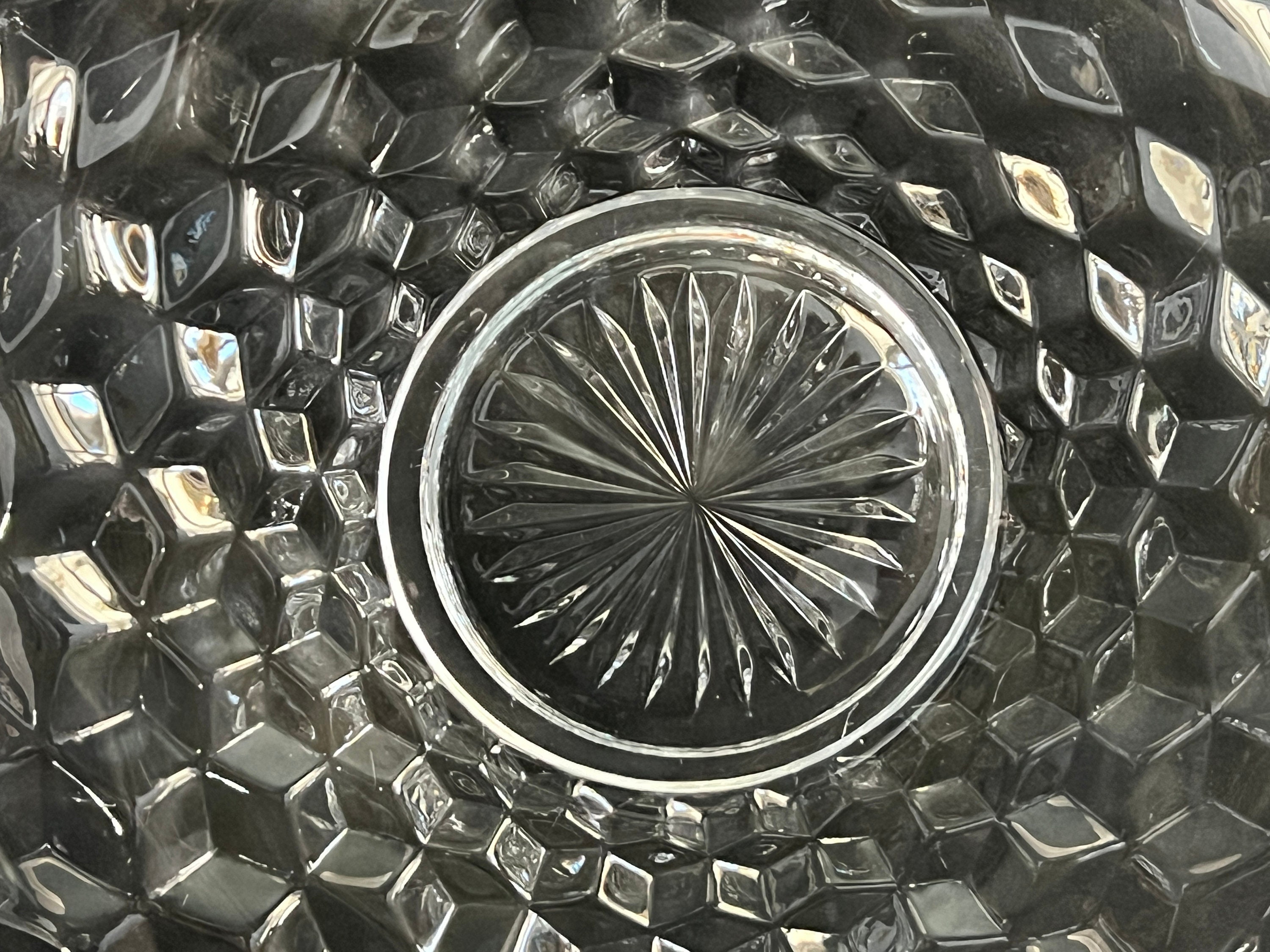 Fostoria American Cube Glass Double Handle Platter, Vintage Fostoria ...