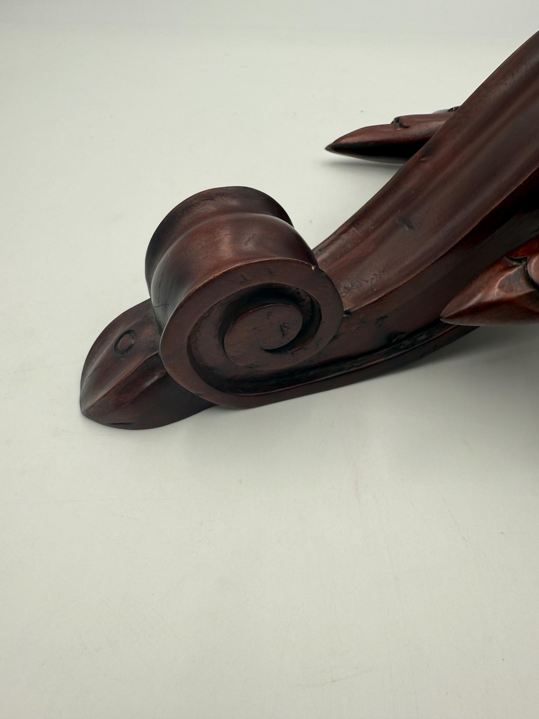 Vintage Mahogany Chippendale Wall Shelf: Acanthus Leaf Carved Bracket ...