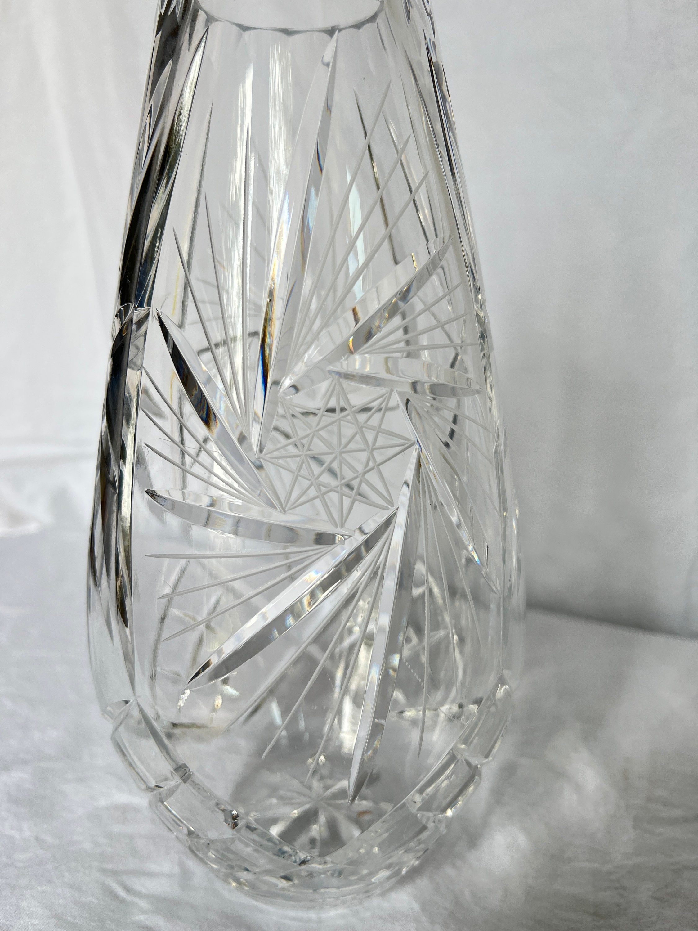 Vintage Hand Cut Crystal Vase, Bavarian German Lead Crystal Vase, Hand ...