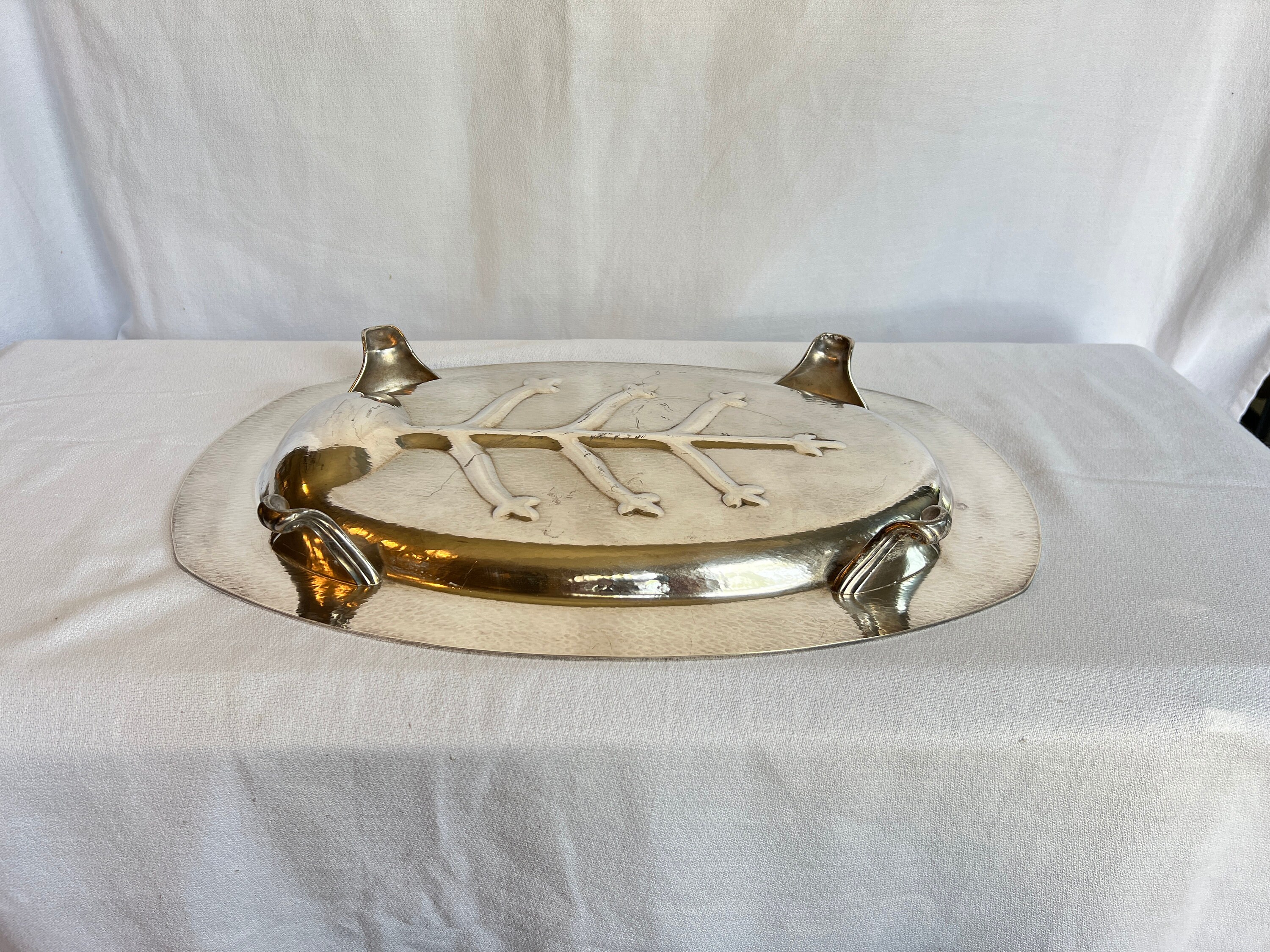 Vintage Silver Plate W.M. Mounts Meat Platter, Human Nickel Silver ...