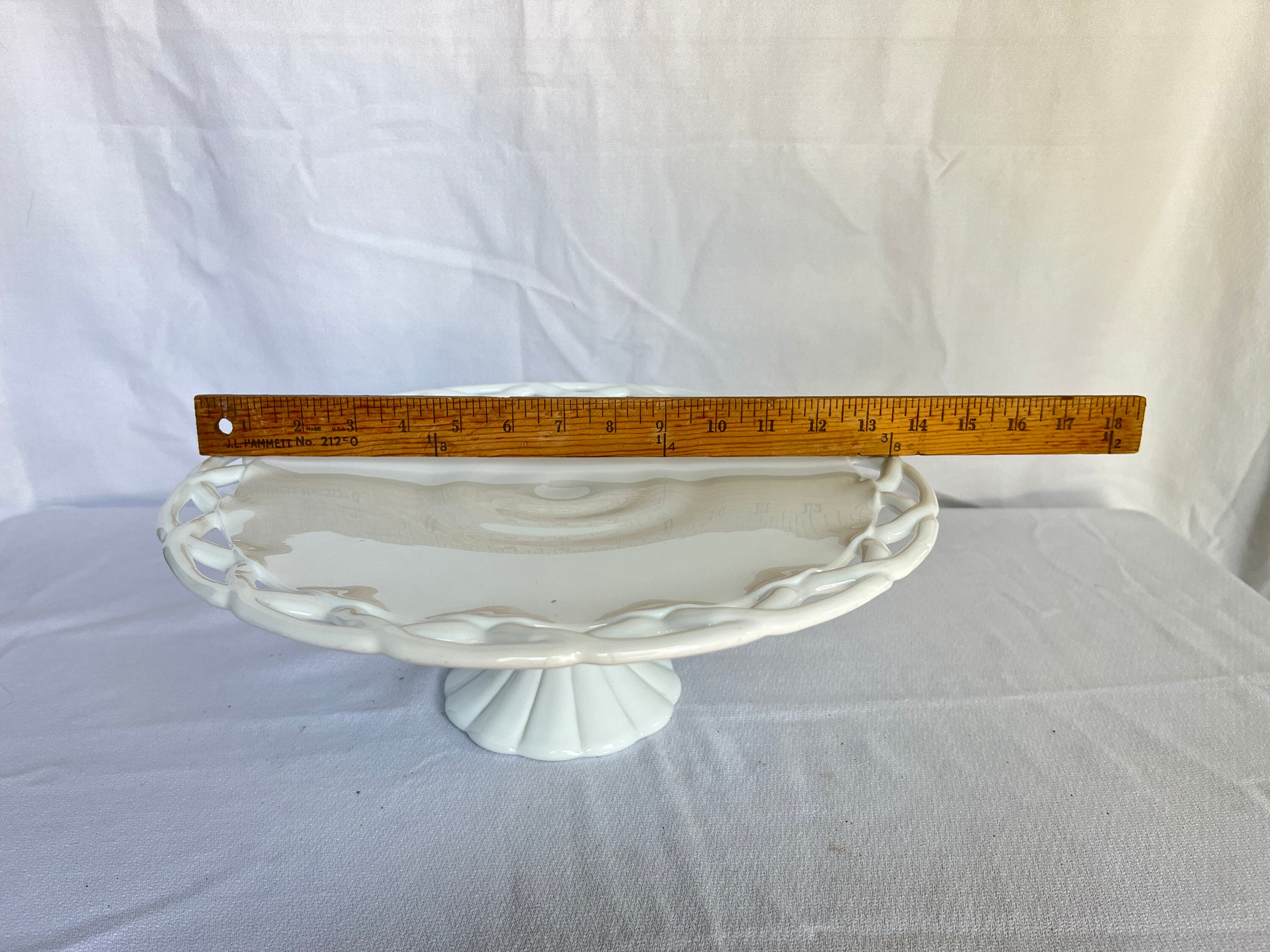Pitman Dreitzer Milk Glass Pedestal Cake Stand Colony Lace - Etsy