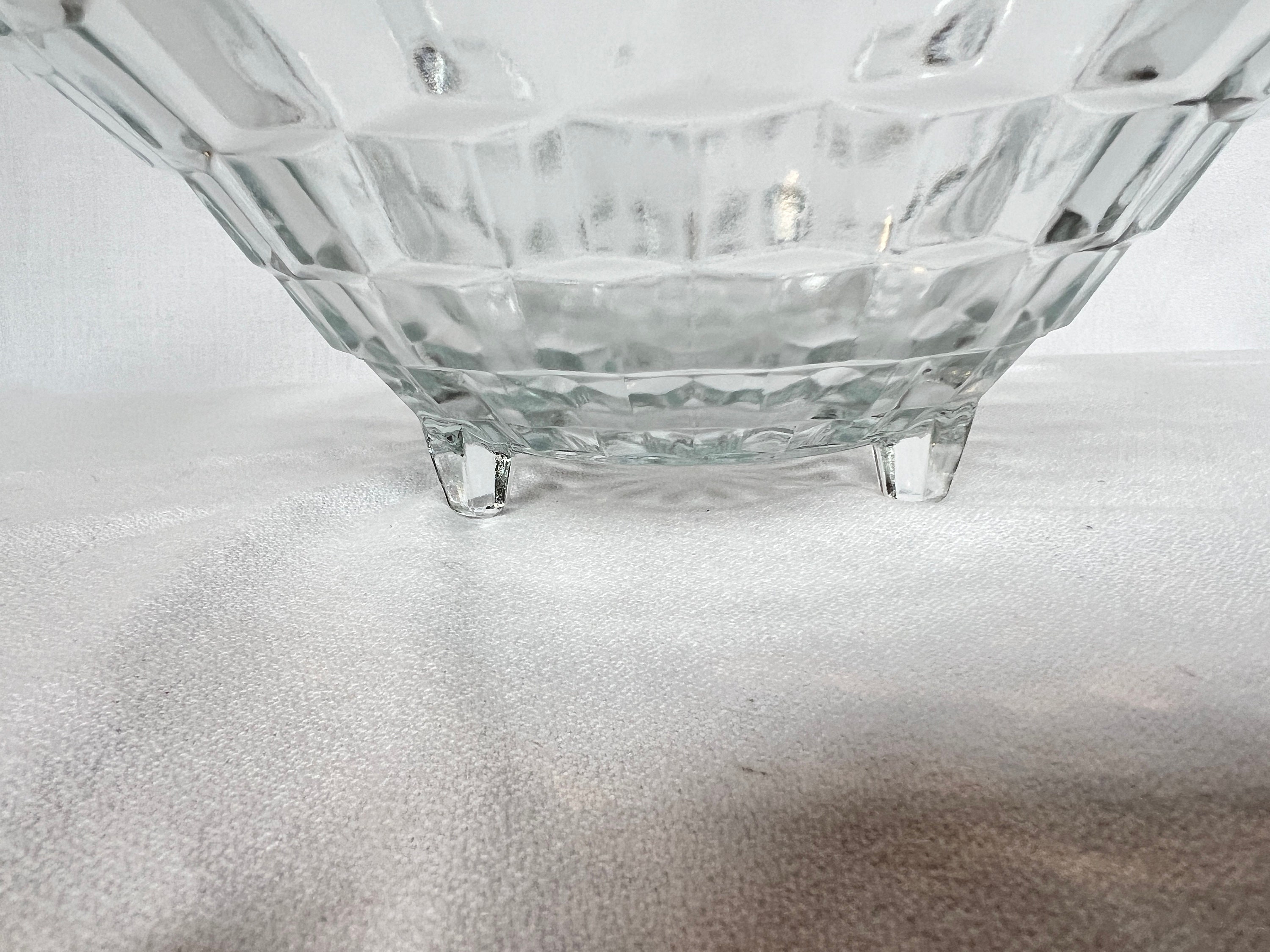 Vintage Indiana Glass Whitehall Cubist Clear Glass 3 Toed Etsy