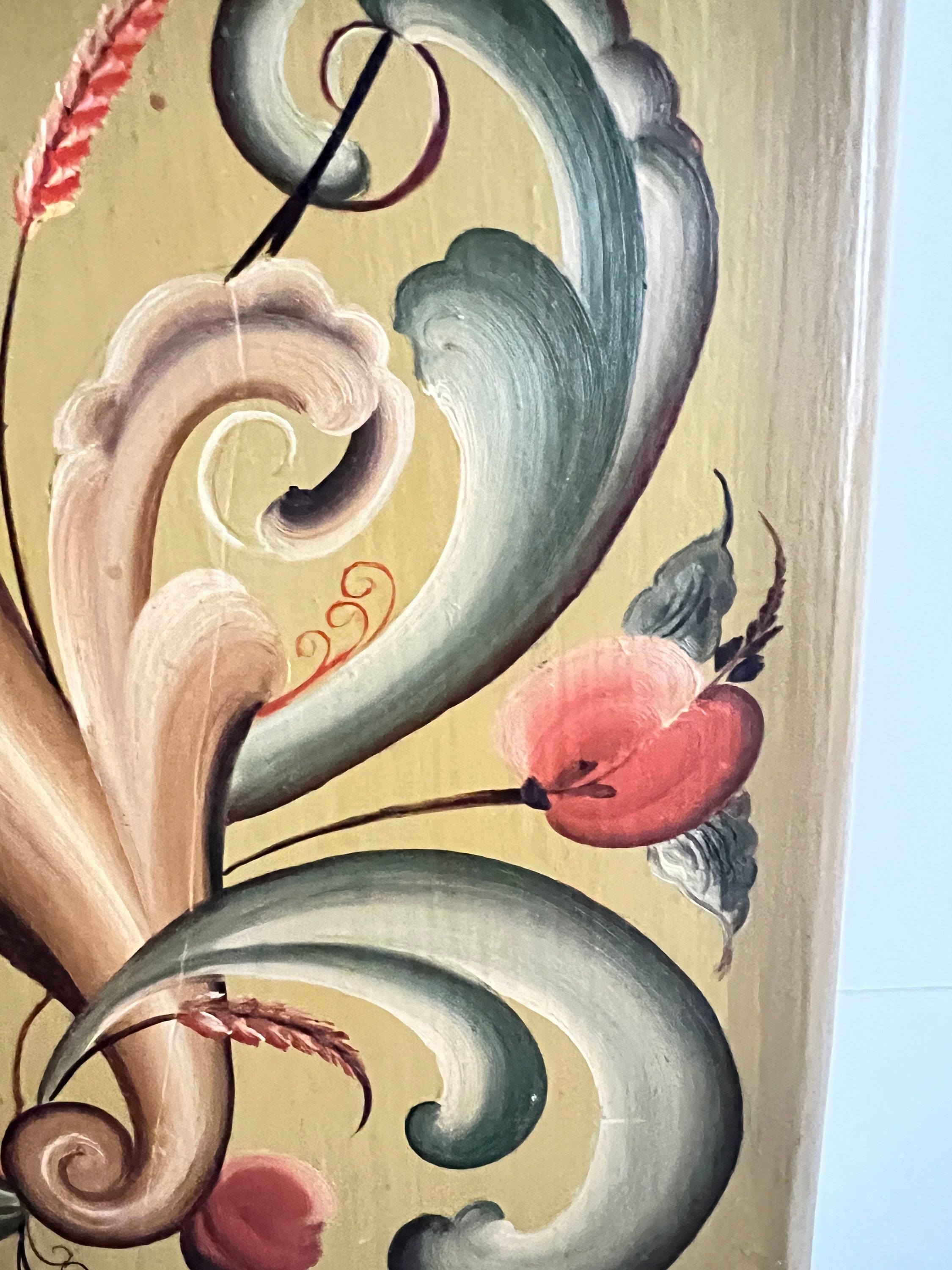 Vintage Tole Painted Swedish Cutting Board, Mid Century Tole Painted ...