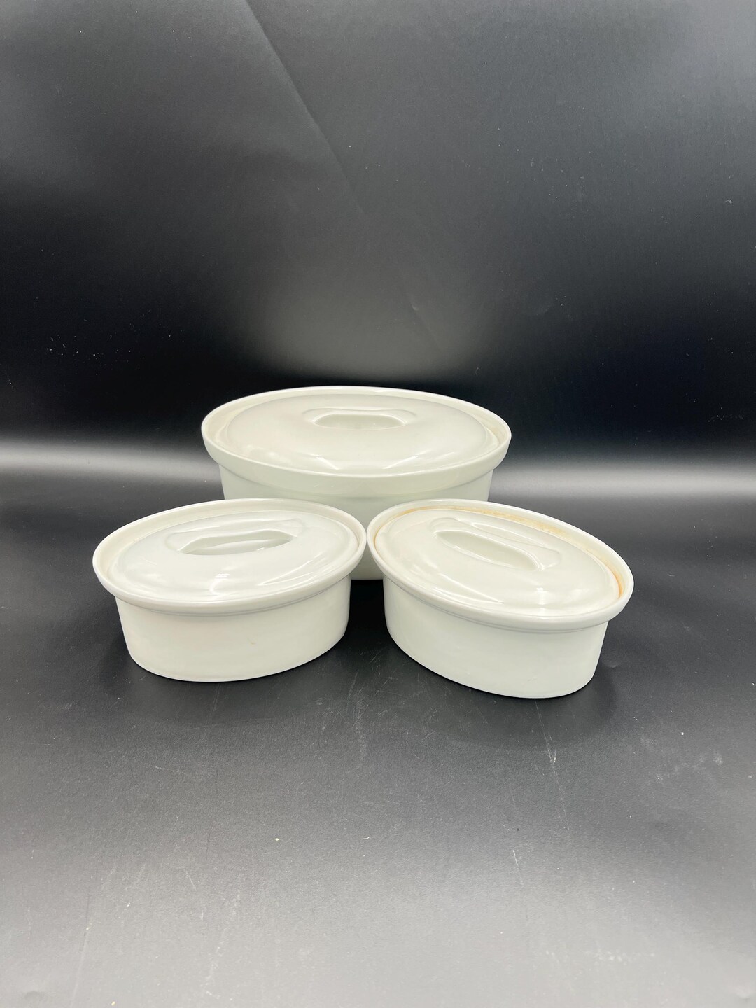 Vintage Apilco Porcelain a Feu France White Oval Casserole Dish, Apilco ...