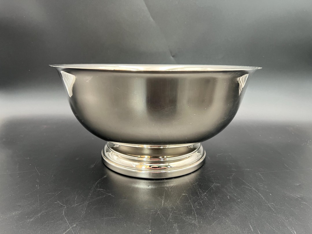 Vintage Silverplate Paul Revere Pedestal Large Serving Bowl, Sheridan ...