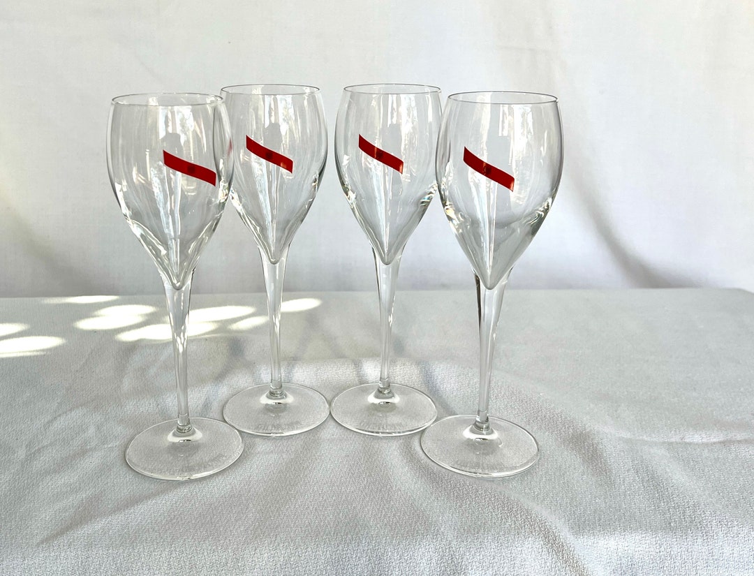 French Champagne Flutes, GH Mumm, Set of 4, French Crystal Stemware ...