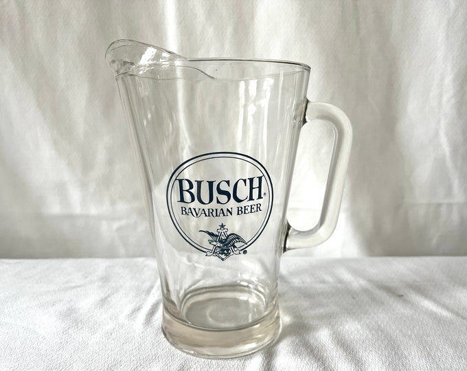 Mid Century Busch Bavarian Beer Pitcher, Vintage Glass Beer Pitcher ...