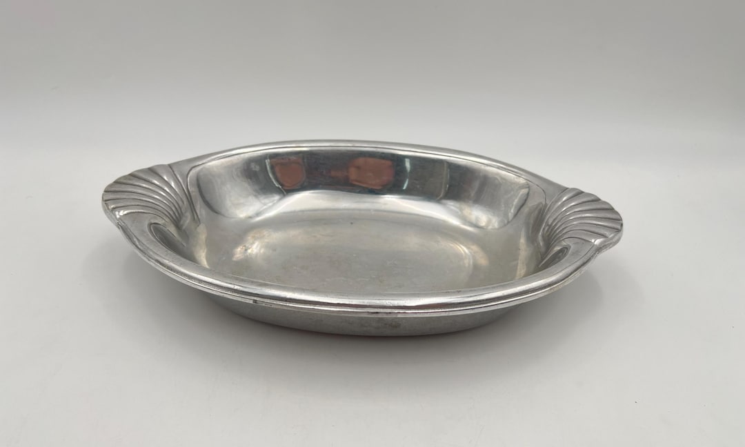 Wilton Armetale Pewter Serving Bowl: Oval Shell Handles, USA Made - Etsy