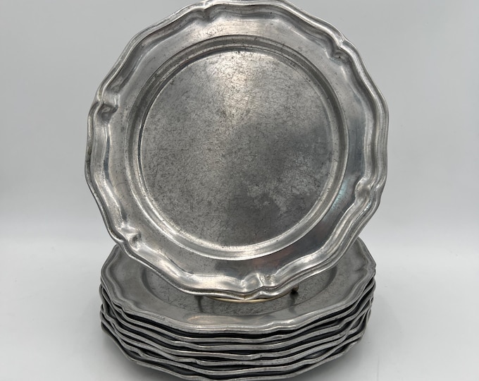 Vintage Wilton Armetale RWP Queen Anne Pewter Dinner Plates, Wilton ...