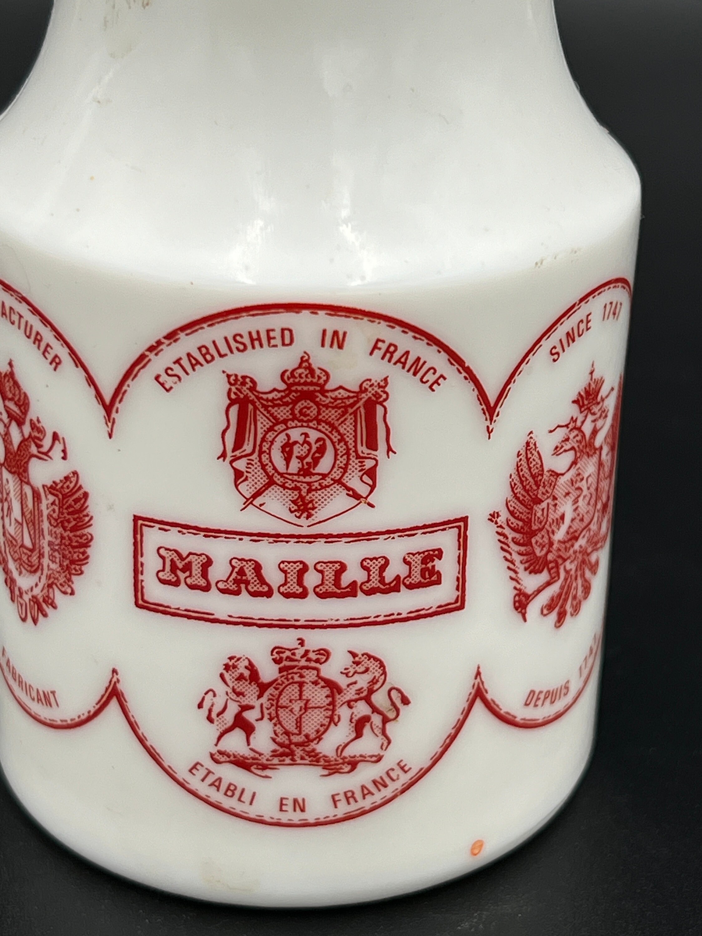 French Vintage Maille Mustard Jar, Vintage Opaline Mustard Jar, French ...