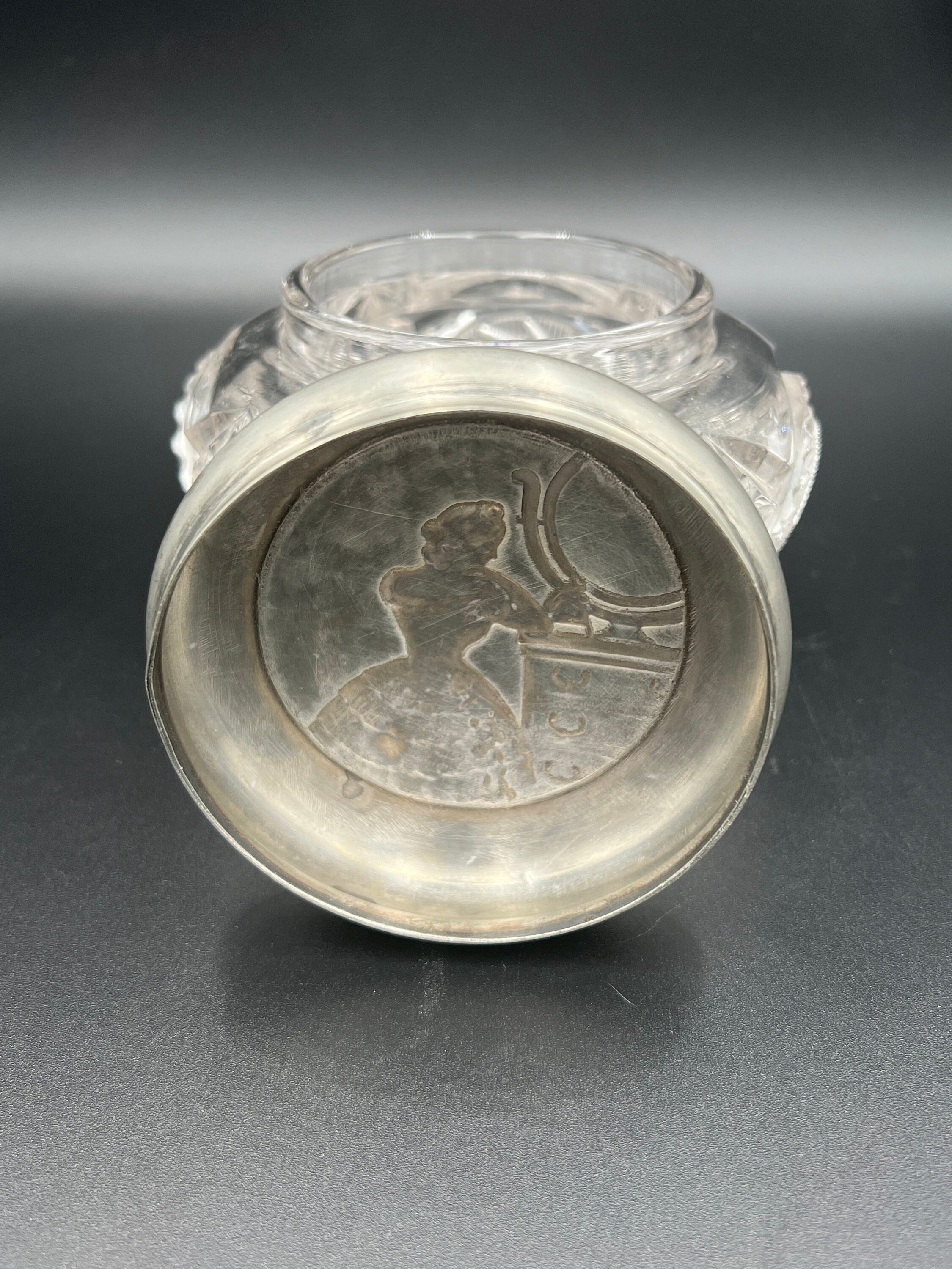 Victorian Vanity Powder Jar, EAPG Heavy Glass Powder Vanity Jar With ...