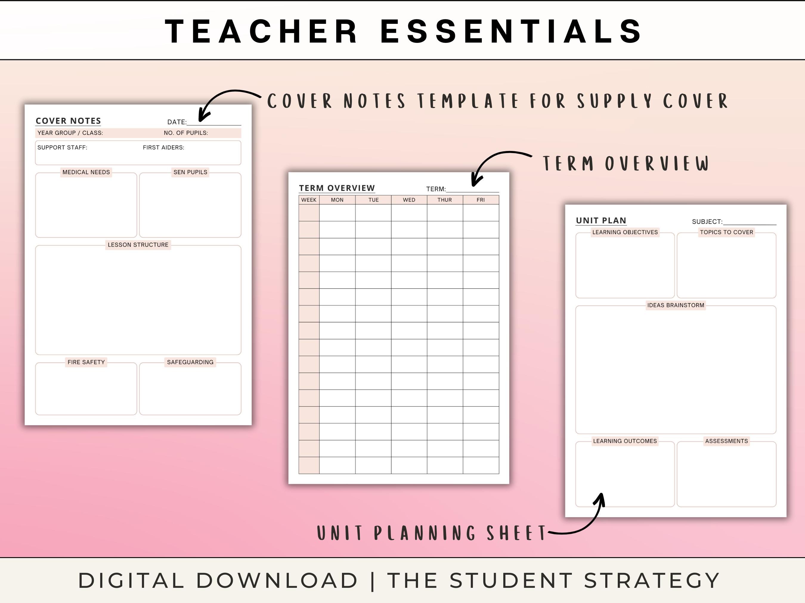 Teacher Planning Template Bundle Printable Lesson Plan Template Daily ...