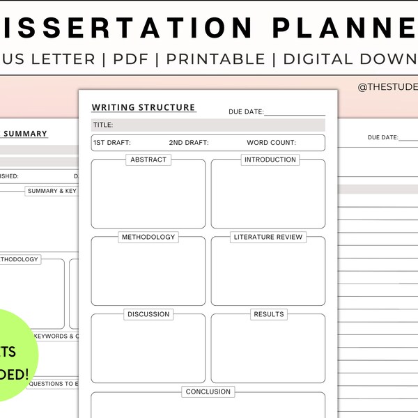 Dissertation Planner - Etsy UK