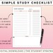 Simple Study Checklist for Students | Printable Revision Checklist ...