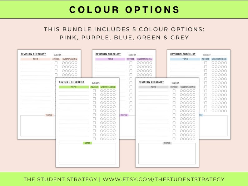 Simple Revision Checklist | Printable Student Revision Plan | Exam Prep ...