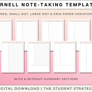 Cornell Method Student Note-taking Template | Printable Note Paper ...