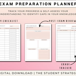 Student Exam Prep Planner Printable Exam Study Template - Etsy UK
