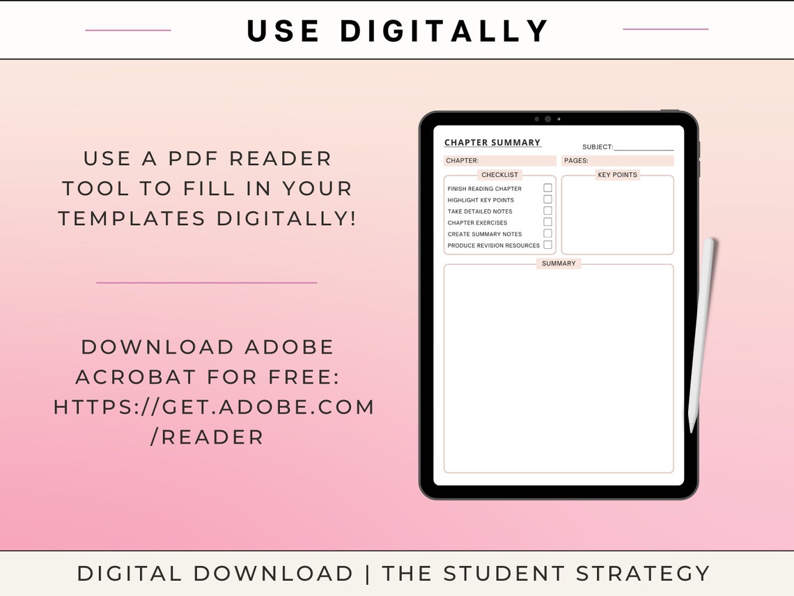 Chapter Summary Sheet & Note-taking Template Printable Revision Sheet ...