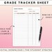 Simple Grade Tracker | Printable Grade Sheet for Students | College ...