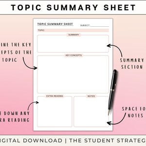 Summary Template Bundle for Students | Revision Sheets | Chapter ...