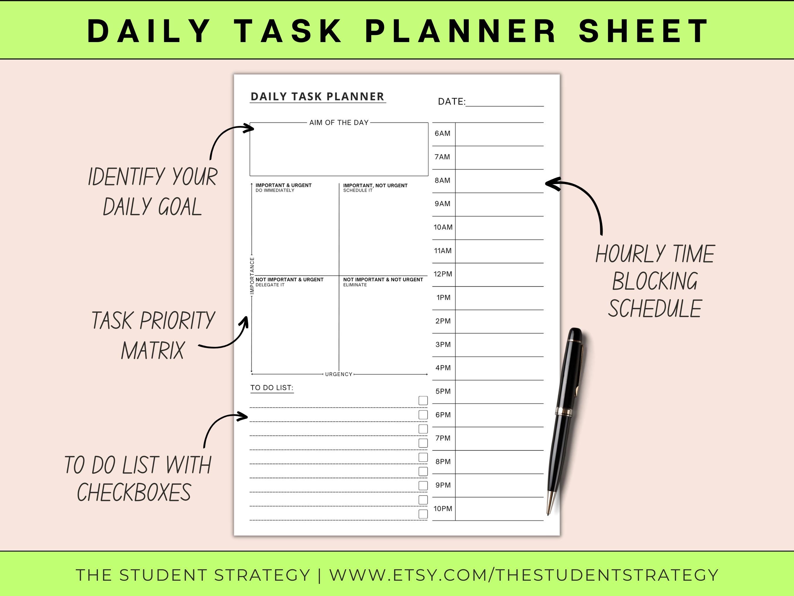 Task Priority Matrix Set | Daily & Weekly Priority Planner | Eisenhower ...