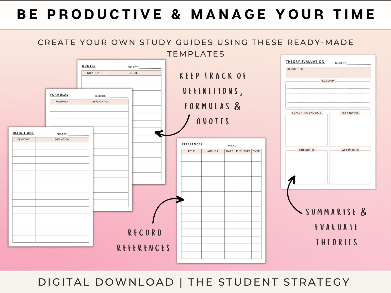 Student Exam Prep Planner | Printable Exam Study Template | College ...