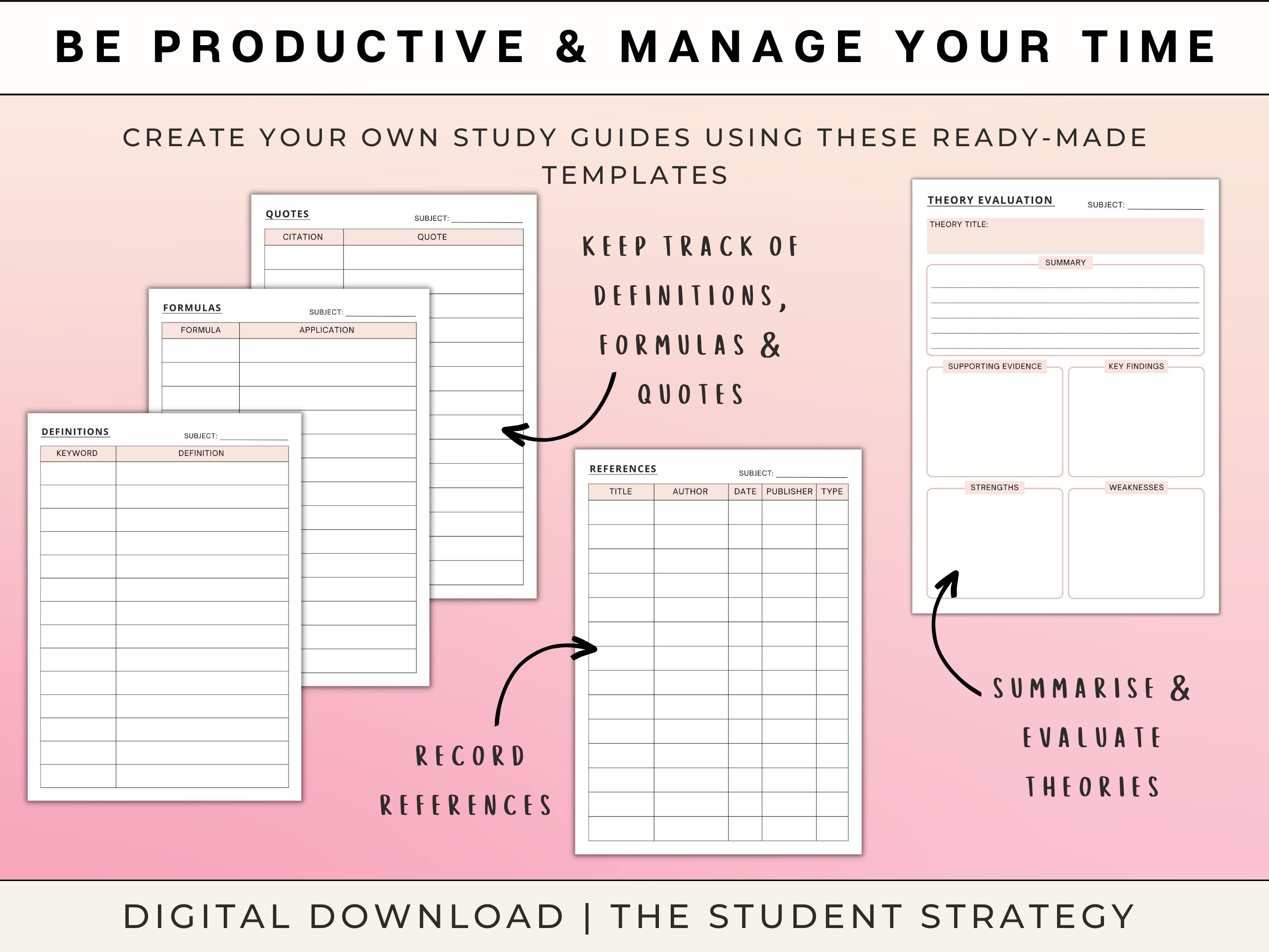 Student Exam Prep Planner | Printable Exam Study Template | College ...