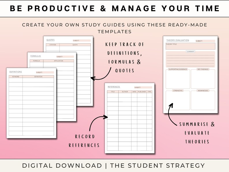 Student Exam Prep Planner Printable Exam Study Template - Etsy UK