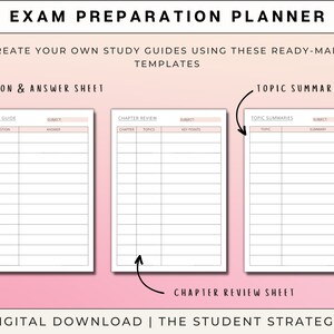 Student Exam Prep Planner Printable Exam Study Template - Etsy UK