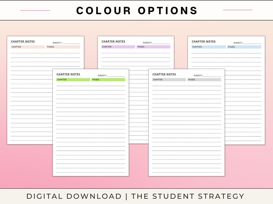 Chapter Summary Sheet & Note-taking Template | Printable Revision Sheet ...