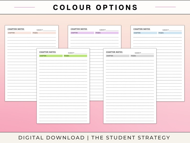 Chapter Summary Sheet & Note-taking Template | Printable Revision Sheet ...