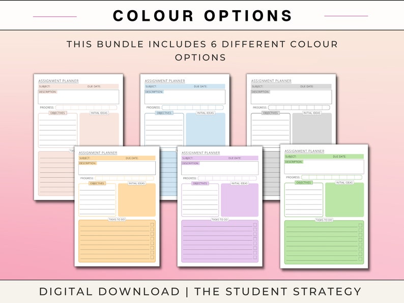 Assignment Planner & Assignment Tracker Templates Set | Printable ...
