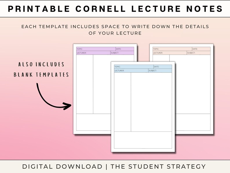 Cornell Notes Template | Lecture Notes | Cornell Method | Dot Grid ...