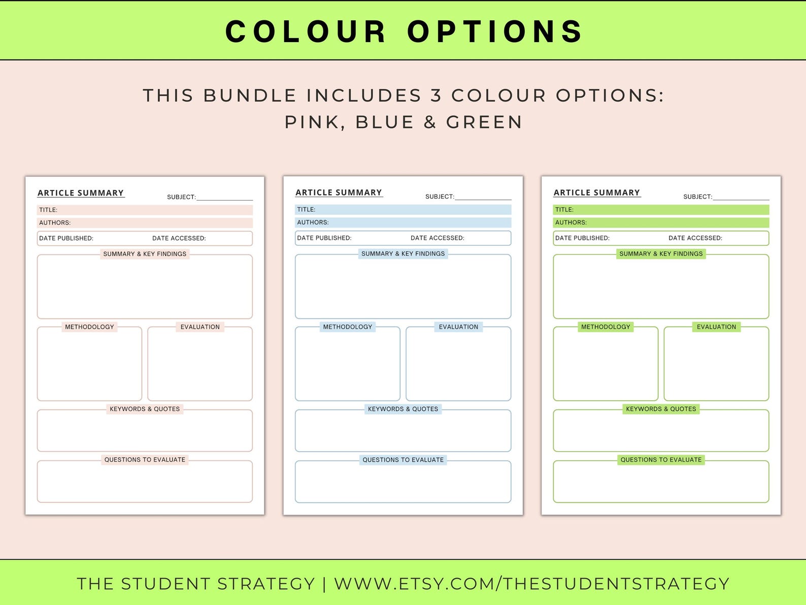 Revision Template Bundle | Printable Revision Sheets for Students ...