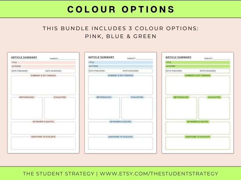 Revision Template Bundle | Printable Revision Sheets for Students ...