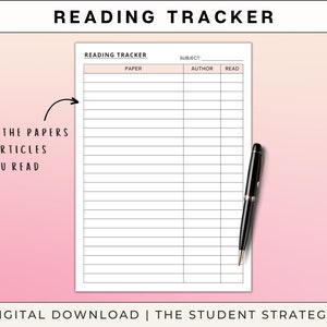 Article Summary & Reading Log Bundle | Printable Research Paper Summary ...