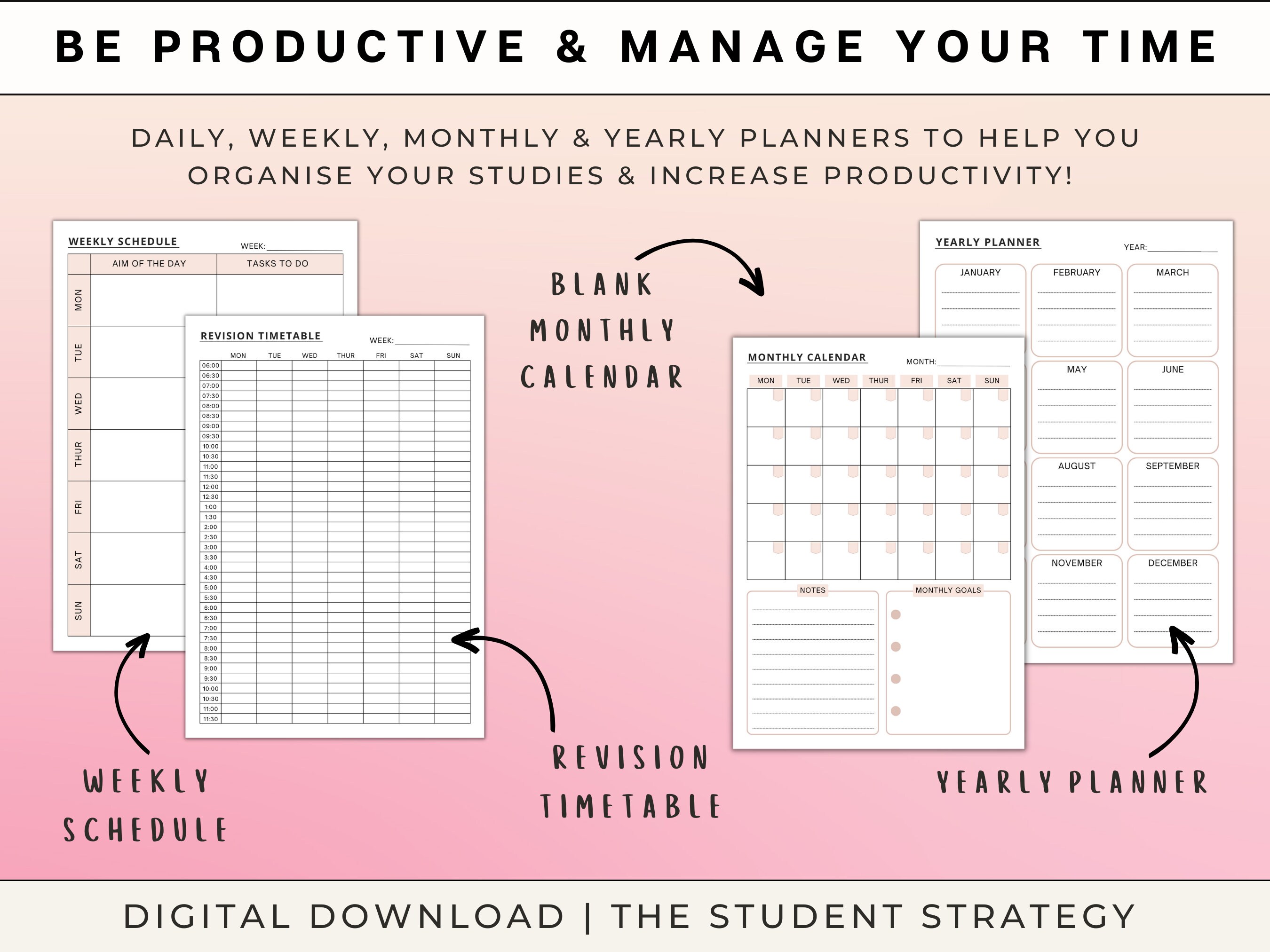 Student Exam Prep Planner | Printable Exam Study Template | College ...