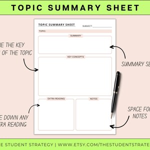 Summary Template Bundle for Students | Revision Sheets | Chapter ...