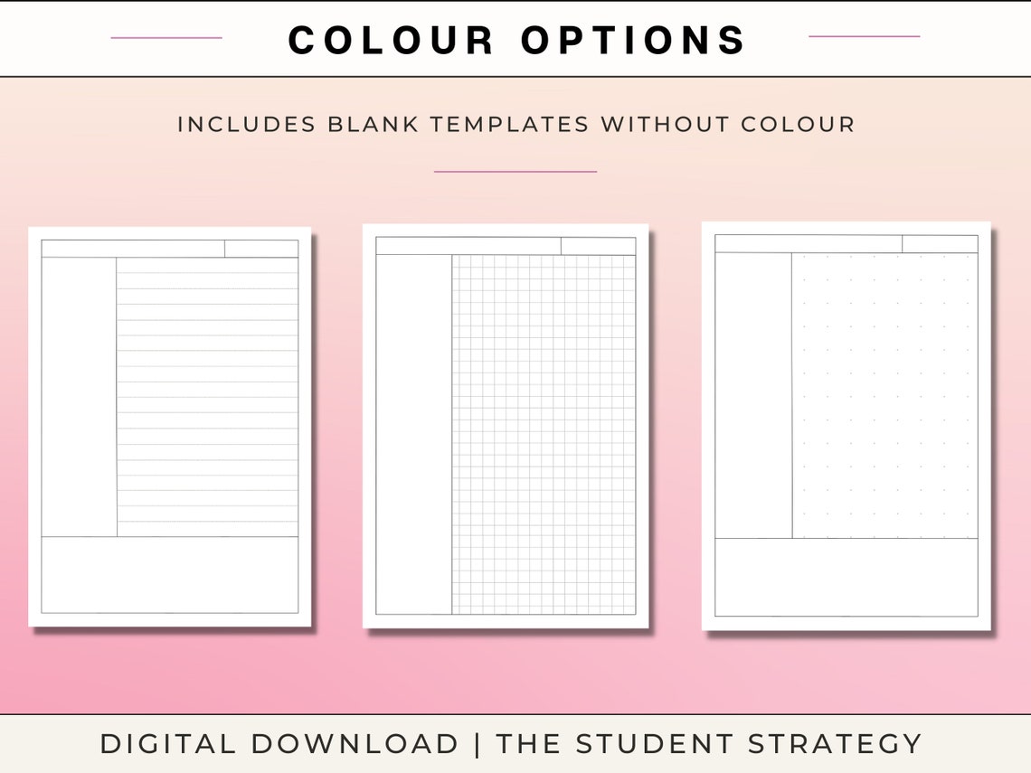 Cornell Method Student Note-taking Template Printable Note Paper Dot ...