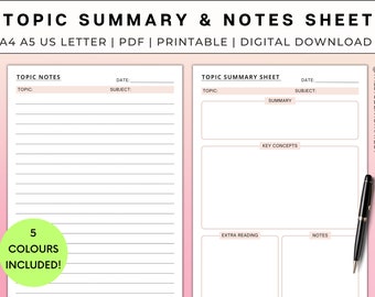 Revision Template Bundle Printable Revision Sheets for Students Exam ...