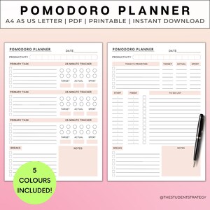 Pomodoro Planner | Daily Productivity Planner | Pomodoro Method ...
