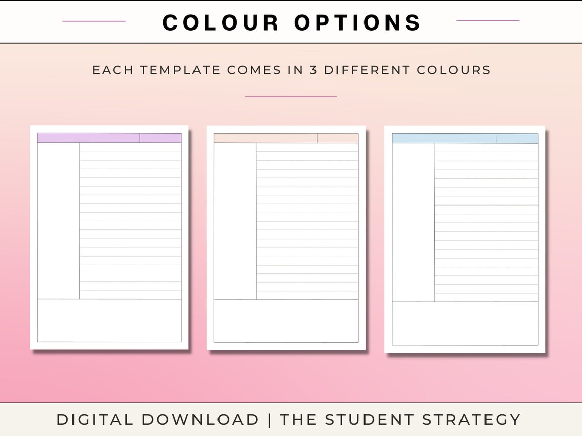 Cornell Method Student Note-taking Template Printable Note Paper Dot ...