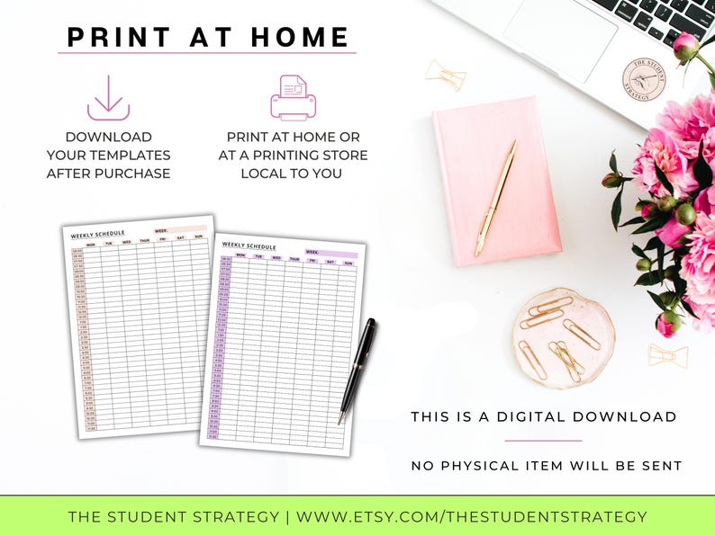 Half-hour Weekly Schedule | Printable Timeblocking Template | Week at a ...