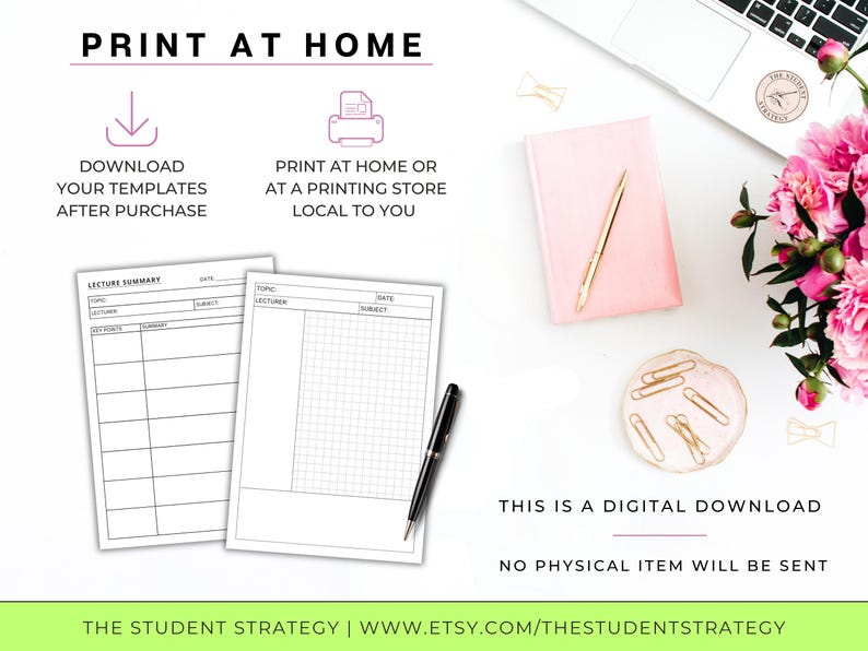Lecture Notes Template Pack | Printable Cornell Note-taking for ...