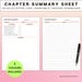 Chapter Summary Sheet & Note-taking Template Printable Revision Sheet ...